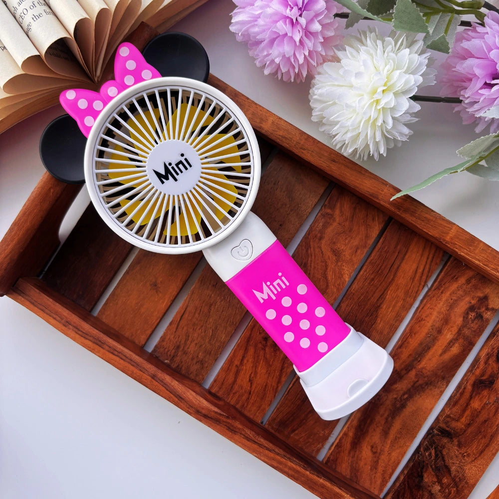 🎀 Minnie Bow Handheld Fan – Hairbounce.in